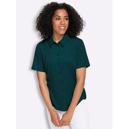 Sieh an! Kurzarm-Bluse in petrol | Gr.: 42