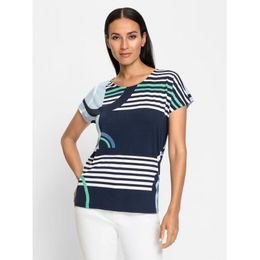 Heine Druck-Shirt in marine-hellblau-gemustert | Gr.: 34