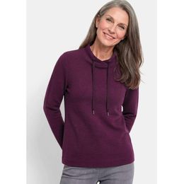 GOLDNER Langarm Viskose-Pullover, Stehbund in aubergine | Gr.: 44