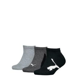 Puma Herren Puma Sneakersocken &raquo;Puma KIDS BWT SNEAKER 3P&laquo; 3 Paar, Flache Zehenn&auml;hte, Logo schwarz 23-26