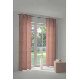 WIRTH Vorhang &raquo;Stuben&laquo; &Ouml;sen 1 Stk. tlg. rot Jacquard, Baumwolle, Polyester 145cm, &Ouml;sen, 132cm