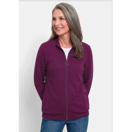 GOLDNER Kurzgr&ouml;&szlig;e: Jerseyjacke mit Ottomanstruktur in beere | Gr.: 20