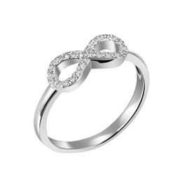Firetti Damen Fingerring &raquo;Schmuck Geschenk Silber 925 Silberring Infinity/Unendlichkeit&laquo; mit Zirkonia (synth.) silber 58, Silber 925 (Sterlingsilber),
