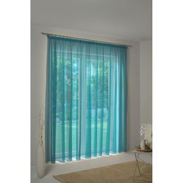 WIRTH Vorhang &raquo;LORCA&laquo; Kr&auml;uselband 1 Stk. tlg. blau Obermaterial: 66% Polyester, 34% Baumwolle 255cm, Kr&auml;uselband, 132cm