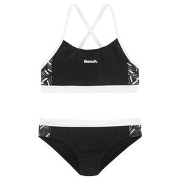 Bench. M&auml;dchen Bustier-Bikini mit geometrische bedruckten Eins&auml;tzen schwarz-wei&szlig; 170/176, N-Gr
