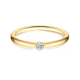 Trilani Ring aus Sterling Silber mit Zirkonia in gelbgold | Gr.: 50