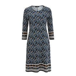 Aniston SELECTED Jerseykleid in schwarz-petrol-offwhite-zimt-braun | Gr.: 42