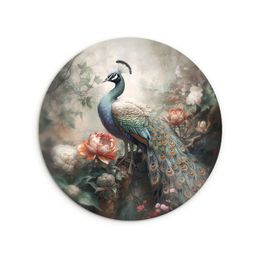OnlyWow Rundes Wandbild Smaragdgr&uuml;n | Gr.: 30 x 30 cm