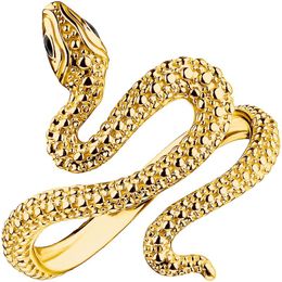 Thomas Sabo Damen Thomas Sabo Fingerring &raquo;Schlangen-Optik Tempting Romance&laquo; schwarz 58, Silber 925 (recycelt), 2,7mm