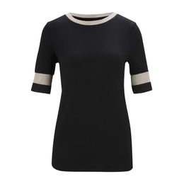 Heine Rundhals-Shirt in schwarz | Gr.: 40