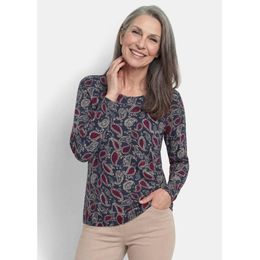 GOLDNER Viskoseshirt mit Paisley-Druck in marine / bordeaux / gemustert | Gr.: 42