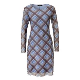 Aniston CASUAL Minikleid in dunkelbraun-braun-blau-hellblau-sand | Gr.: 36