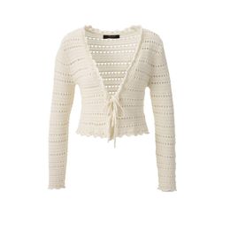 Aniston CASUAL Strickjacke in wollwei&szlig; | Gr.: 42