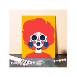 ARTNANAS DIY Malen nach Zahlen Set-"Groove Queen" | Gr.: 30x40-ohne-rahmen