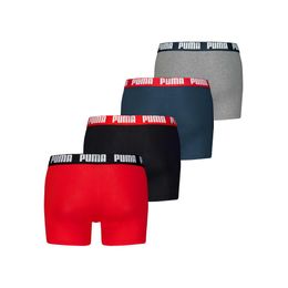 Puma Boxershort 4er Pack in Rot/Schwarz/Blau/Grau | Gr.: XL