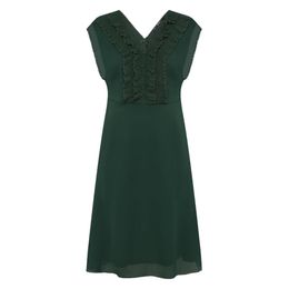 Zero Chiffonkleid mit R&uuml;schen in Green Forest | Gr.: 38