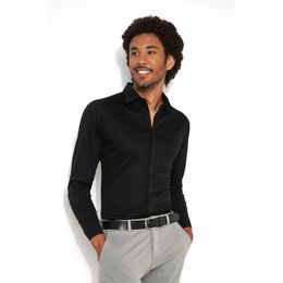 DESOTO Herren DESOTO Langarmhemd &raquo;Jerseyhemd Casual Kent langarm&laquo; Flexibler Stretch schwarz S, N-Gr