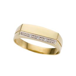 Firetti Herren Goldring &raquo;Schmuck Geschenk Gold 333 Herrenring Goldring Siegelring&laquo; mit Brillanten wei&szlig; 19, 0,02 P2 = erkennbare Einschl&uuml;sse, Diamanten