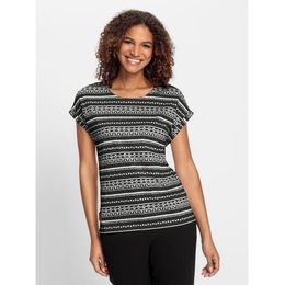 WITT WEIDEN Print-Shirt in schwarz-ecru-bedruckt | Gr.: 36