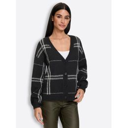Heine Cardigan in schwarz-ecru-kariert | Gr.: 44