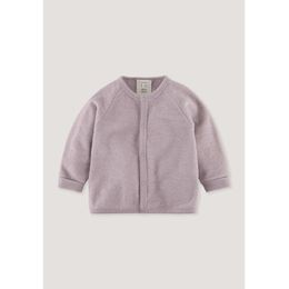 hessnatur Wollfrottee Jacke aus reiner Bio-Merinowolle in mattrosa | Gr.: 50/56