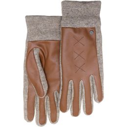 Pearlwood Damen Pearlwood Strickhandschuhe &raquo;SMILLA&laquo; weiches Fleece-Innenfutter, Temperaturregulierend, Strickb&uuml;ndchen braun 7