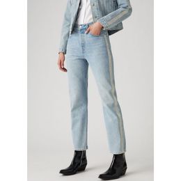 Levi's Levi's Damen 7/8-Jeans &raquo;501 CROP&laquo; mit Glitzerdetails an Seitenn&auml;hten silber 30, L&auml;nge 26