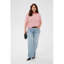 Kaffe curve T-shirt KCwinni Loose fit in Chalk W. Red Stripes | Gr.: M