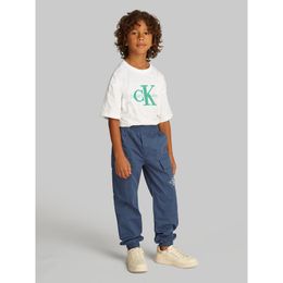 Calvin Klein Jeans Jungen Sweathose &raquo;ESSENTIAL WOVEN CARGO PANTS&laquo; f&uuml;r Kinder bis 16 Jahre mit Logo-Print blau 4 (104), N-Gr