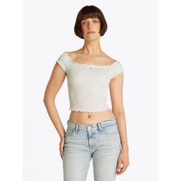 Tommy Jeans Damen Smoktop &raquo;TJW CRP SMOCK TOP&laquo; in Smok-Optik beige L (40)