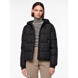 Pieces Damen Pieces Steppjacke &raquo;PCBEE NEW SHORT PUFFER JACKET NOOS BC&laquo; mit Kapuze Kunstfaser schwarz L