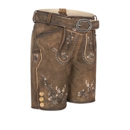 N&uuml;bler N&uuml;bler Kinderlederhose kurz Edgar in Braun | Gr.: 140