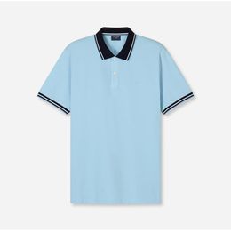 OLYMP Herren OLYMP Poloshirt &raquo;Casual&laquo; farbliche Kontrast-Details blau M