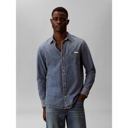 Calvin Klein Jeans Herren Jeanshemd &raquo;VINTAGE INDIGO&laquo; Regular fit mit Rundhalsausschnitt blau M, N-Gr