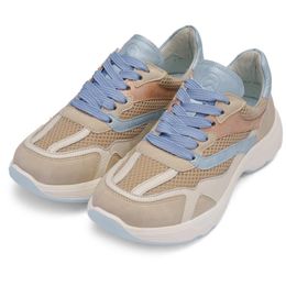 Ara Damen Keilsneaker &raquo;BOSTON&laquo; , Freizeitschuh, Halbschuh, Schn&uuml;rer mit Logopr&auml;gung, Weite H beige 42