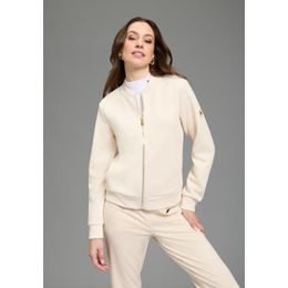 Bruno Banani Damen Sweatjacke im l&auml;ssigen Bomberjacken-Stil mit Strukturmuster beige 36/38