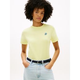 Tommy Hilfiger Damen Kurzarmshirt &raquo;TH SCRIPT REGULAR C-NECK SHORT SLEEVE TEE&laquo; gelb M (40)
