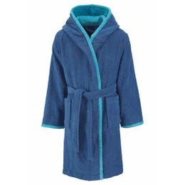 OTTO home Kinderbademantel &raquo;Timo&laquo; 1 Stk. Bademantel f&uuml;r M&auml;dchen & Jungen aus 100% Baumwolle, mit Kapuze blau Walkfrottee 104/110 L: 61cm