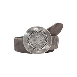 Rettungsring G&uuml;rtel Herren Lederg&uuml;rtel Echtleder, Leder &raquo;Soft Boom Navy&laquo; grau 120