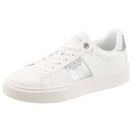 Replay Damen Plateausneaker Halbschuh, Trend-Sneaker, Schn&uuml;rschuh mit Metallic-Akzenten wei&szlig; 40