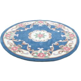 Theko Teppich &raquo;Ming&laquo; rund 14 mm H&ouml;he hochwertiges Acrylgarn, ideal im Wohnzimmer & Schlafzimmer blau Kunstfaser &Oslash; 150cm 1 Stk., 14mm, &Oslash; 150cm