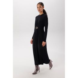 Aniston Selected Damen Aniston SELECTED Maxikleid schmeichelnde Raffung mit dekorativer Brosche - NEUE KOLLEKTION schwarz 38, N-Gr