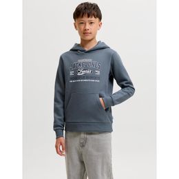 Jack & Jones Jack & Jones Junior Herren Kapuzensweatshirt &raquo;JJELOGO SWEAT HOOD 2 COL AW26 SN JNR&laquo;, Baumwolle, regular fit blau 176