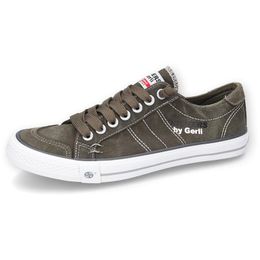 Dockers by Gerli Herren Dockers by Gerli Slip-On Sneaker , Freizeitschuh, Retro Sneaker, Fake Schn&uuml;rung, in cooler Jeansoptik gr&uuml;n 42