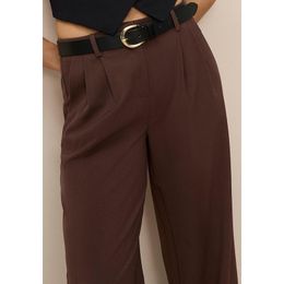 Laura Scott Damen Lederg&uuml;rtel mit goldfarbender runder Schnalle - NEW schwarz 85
