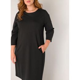 Base Level Curvy Damen Etuikleid &raquo;Addy&laquo; Eingrifftaschen in formstabilem Viskosemix schwarz 48, N-Gr