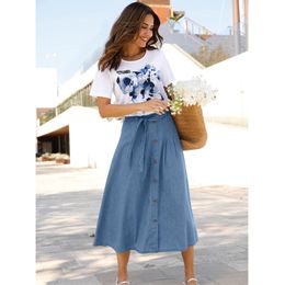 Sieh an! Jeans-Rock in blue-bleached | Gr.: 46