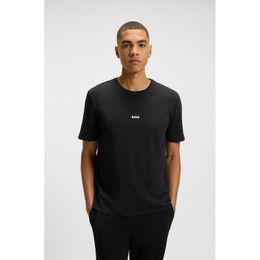 BOSS Herren BOSS T-Shirt &raquo;Unique&laquo; aus elastischer Baumwolle mit Tape-Details, regular fit schwarz M
