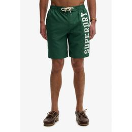 Superdry Herren Badeshorts &raquo;LOGO 19 BOARDSHORT&laquo; lockere Passform, bedruckte Optik, aus Polyester gr&uuml;n S, N-Gr