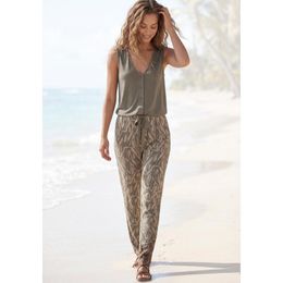 Buffalo Overall im 2-in-1-Look, sommerlicher Jumpsuit mit schmalem Bein bunt 40, N-Gr Overall
